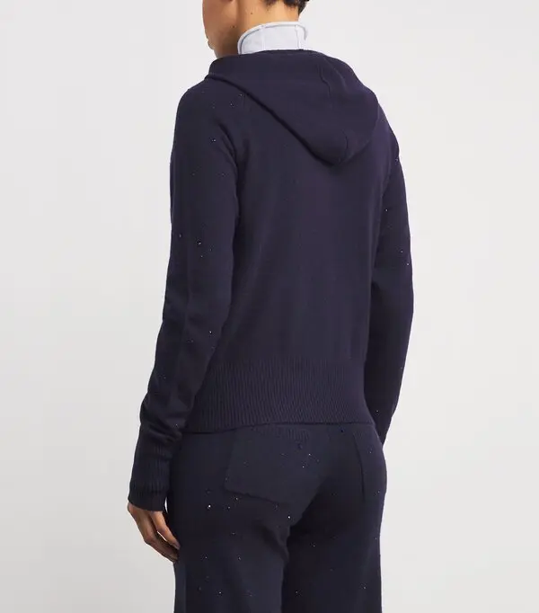 WILLIAM SHARP Cashmere Crystal-embellished Zip-up Hoodie