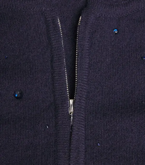 WILLIAM SHARP Cashmere Crystal-embellished Zip-up Hoodie