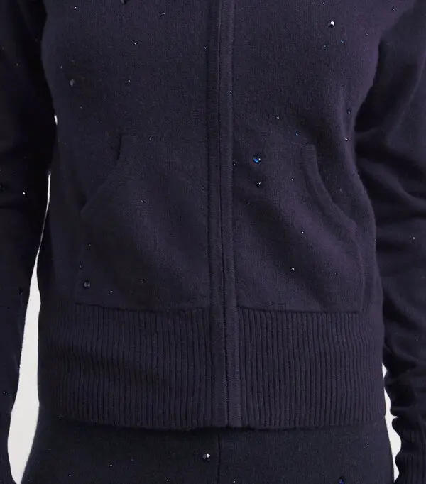 WILLIAM SHARP Cashmere Crystal-embellished Zip-up Hoodie