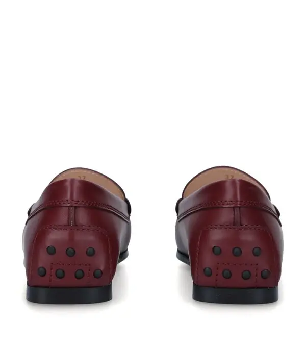 TOD'S Gommino Leather Driving Loafers - Burgundy