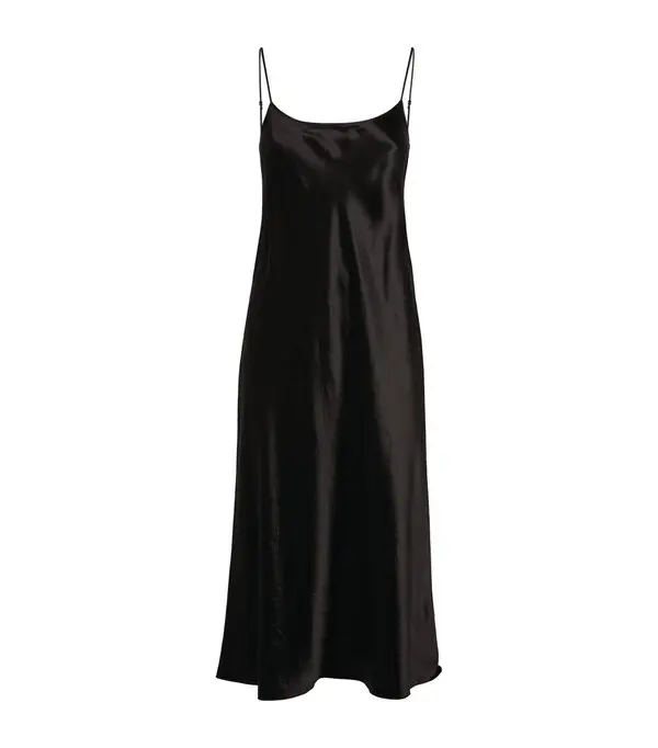 Vince Strappy Slip Midi Dress - Black