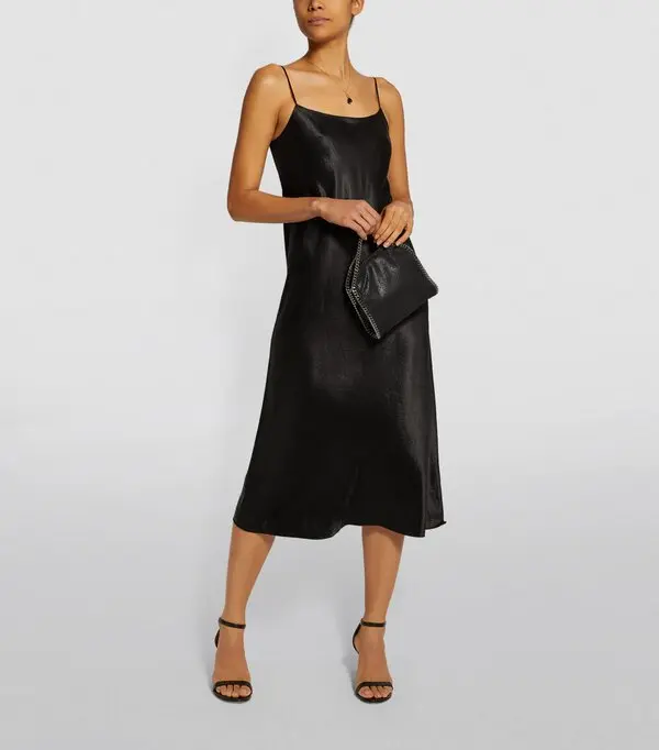 Vince Strappy Slip Midi Dress - Black