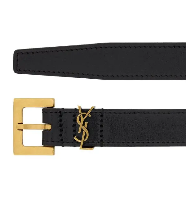 Saint Laurent - Saint Laurent Leather Monogram Belt