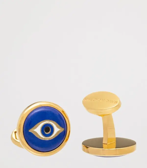 Halcyon Days Gold And Enamel Evil Eye Cufflinks