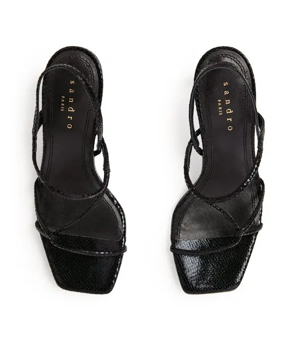 Sandro Leather Strappy Sandals 70 - Black