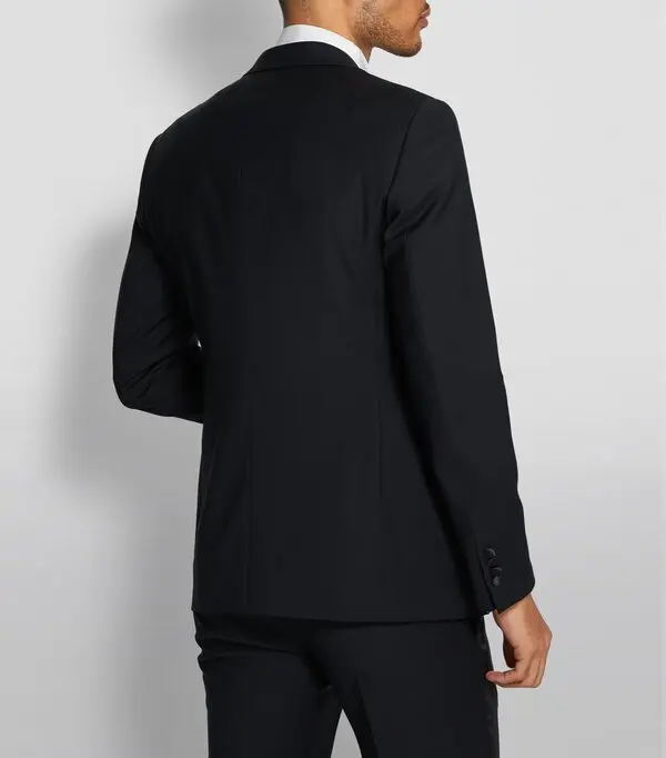 Giorgio Armani Silk-trimmed Tuxedo Suit - Blue