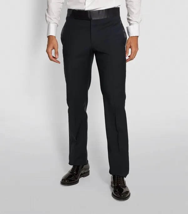 Giorgio Armani Silk-trimmed Tuxedo Suit - Blue