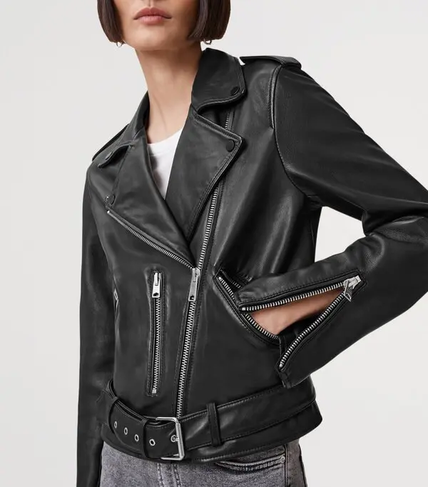 ALLSAINTS Leather Balfern Biker Jacket - Black