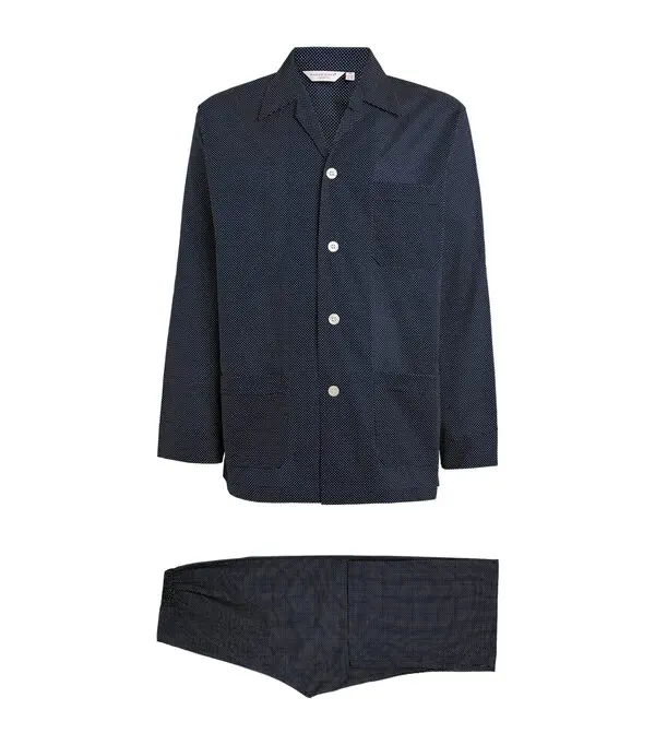 Derek Rose Plaza Pyjama Set - Navy