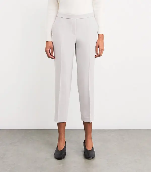 Theory Cropped Treeca Trousers - Ivory