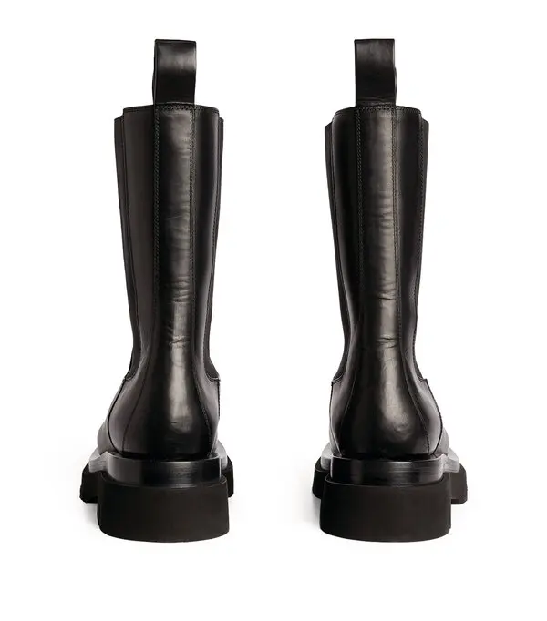 Bottega Veneta Leather Lug Boots - Black