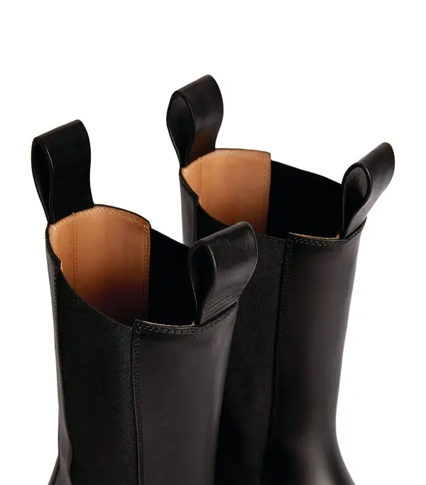 Bottega Veneta Leather Lug Boots - Black