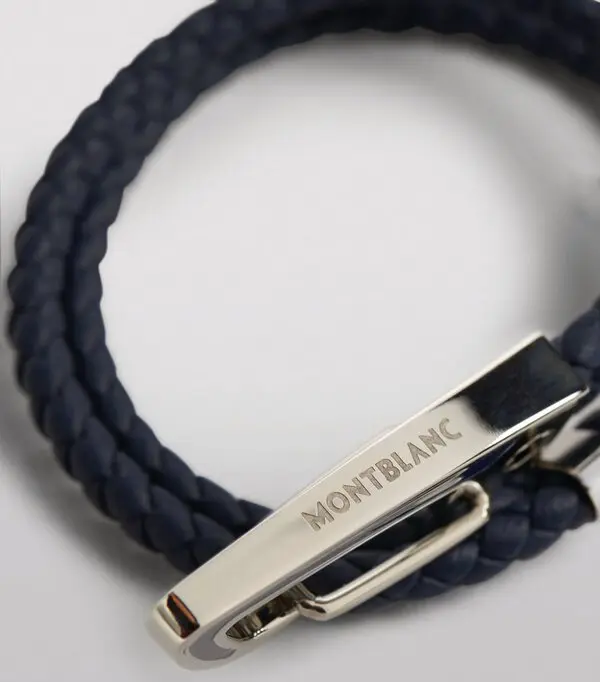 Montblanc Leather Woven Bracelet