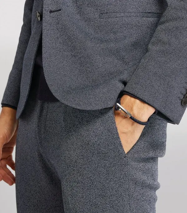 Montblanc Leather Woven Bracelet