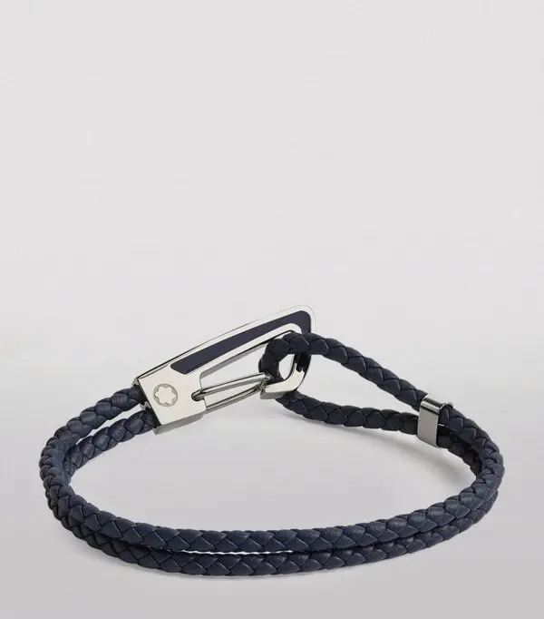 Montblanc Leather Woven Bracelet