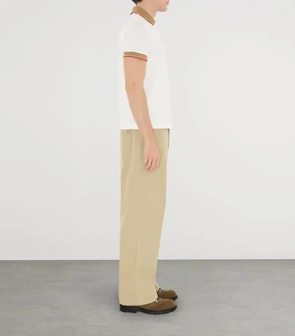 Burberry Logo-collar Polo Shirt - Ivory