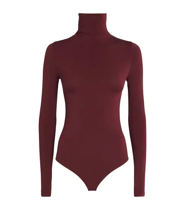 Wolford Colorado High-neck Bodysuit - Burgundy