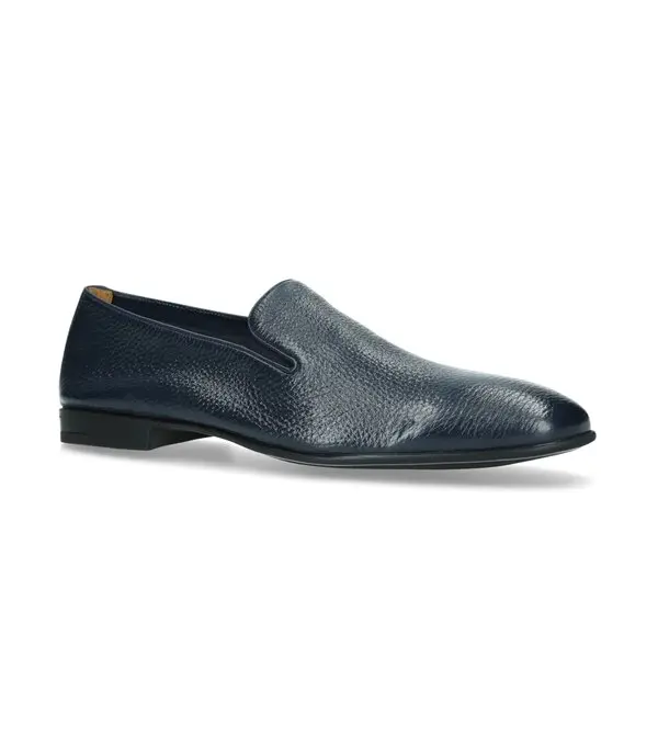 BROTINI Deerskin Leather Loafers - Navy