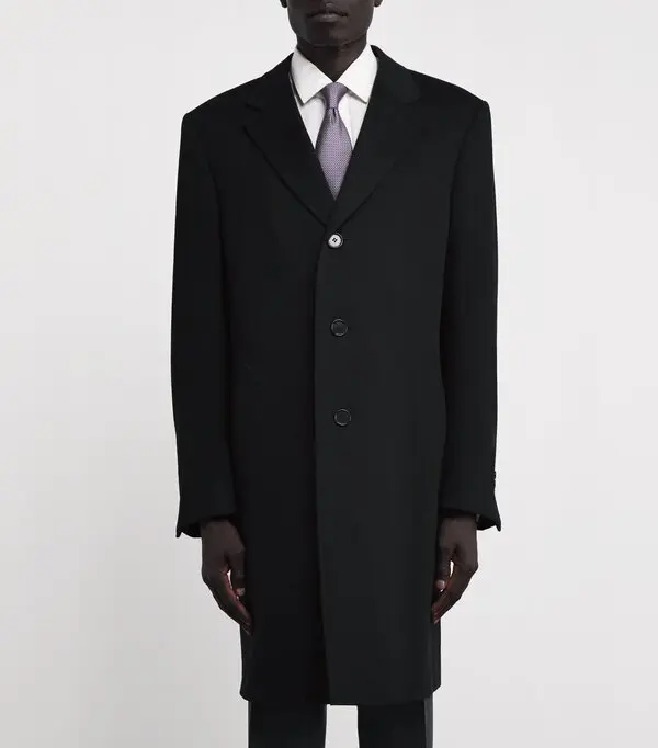 Canali Wool-cashmere Overcoat - Black