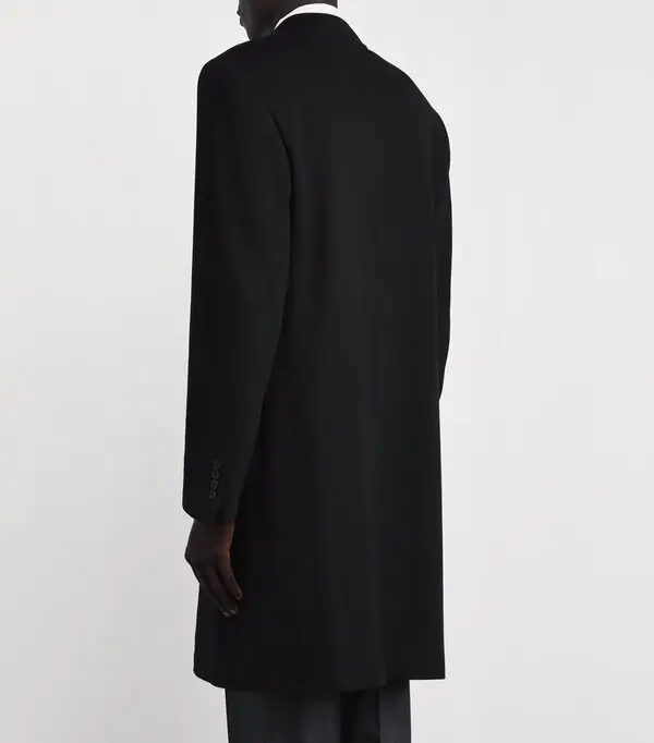 Canali Wool-cashmere Overcoat - Black