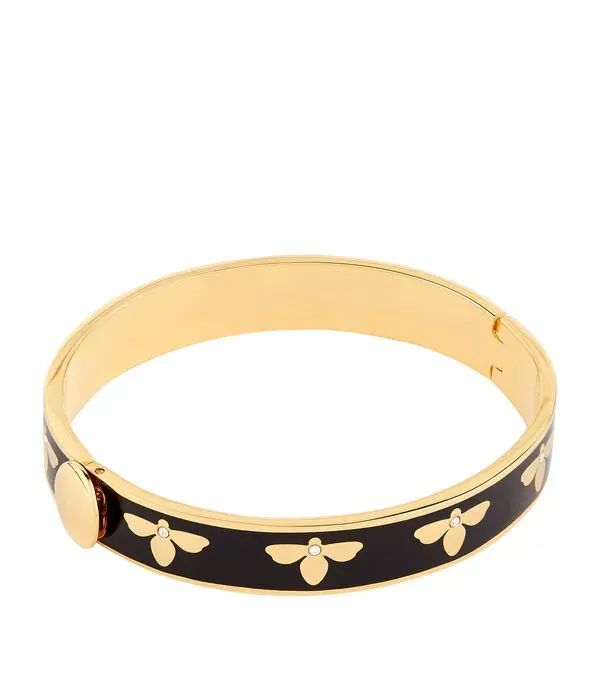 Halcyon Days Bee Hinged Bangle - Black
