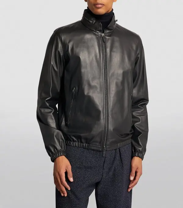 Giorgio Armani Leather Jacket - Black | Editorialist
