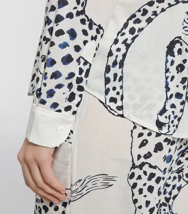 Desmond & Dempsey Jaguar Print Long Pyjama Set
