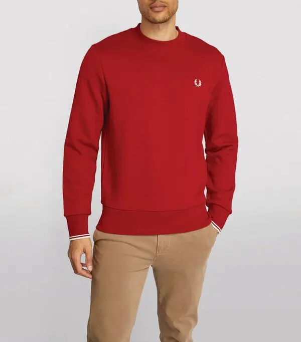 Fred Perry Laurel Wreath Sweatshirt - Red