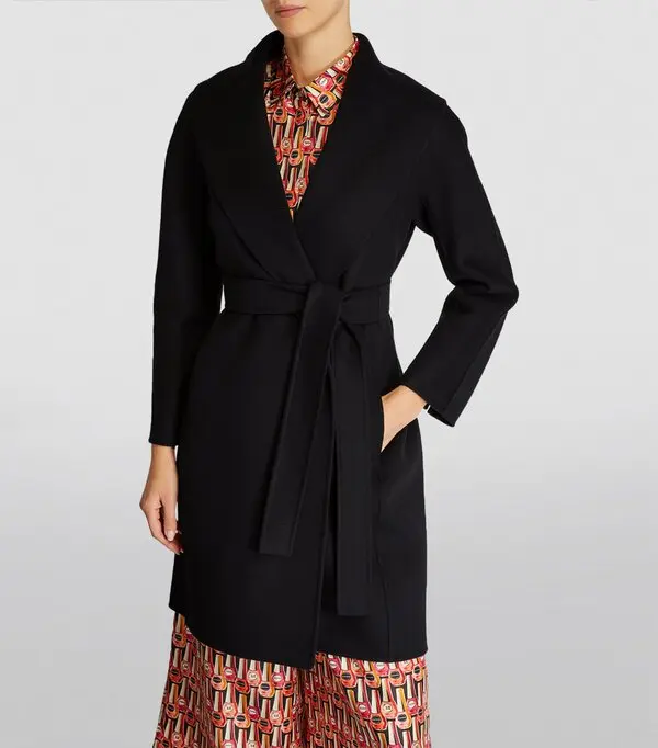 Max Mara Messi Wrap Coat - Black