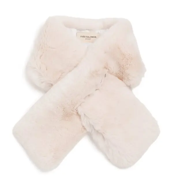 YVES SALOMON Rabbit Fur Scarf - Pink