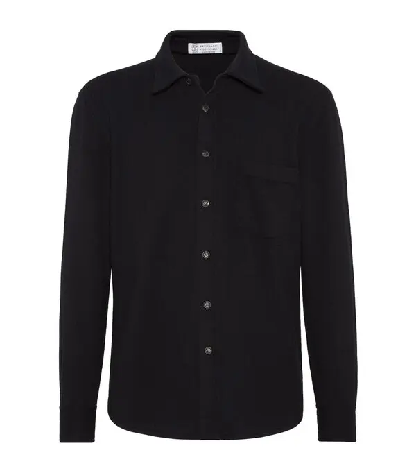 Brunello Cucinelli Wool-cashmere-silk Shirt - Black