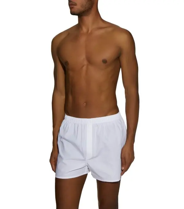 Sunspel Cotton Boxer Shorts - White