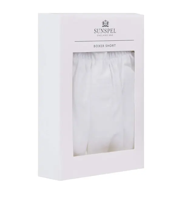 Sunspel Cotton Boxer Shorts - White
