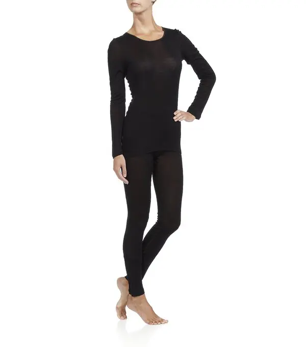 Hanro Pure Silk Long-sleeved Top - Black