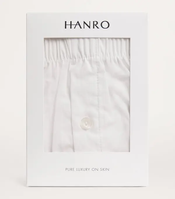 Hanro Woven Plain Boxer Shorts - White