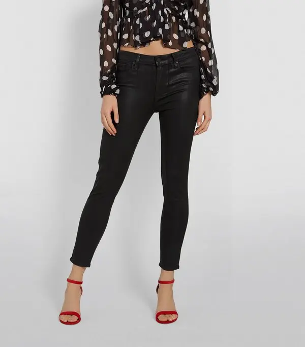 Paige Hoxton Coated Skinny Jeans - Black