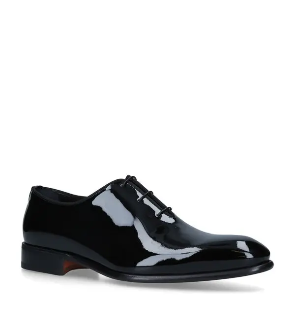 Santoni Patent Carter Wholecut Oxford Shoes