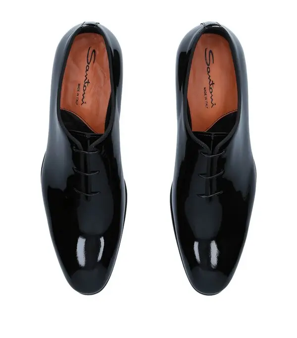 Santoni Patent Carter Wholecut Oxford Shoes