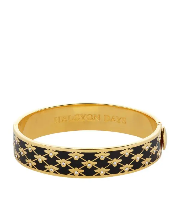Halcyon Days Bee Trellis Bangle - Black