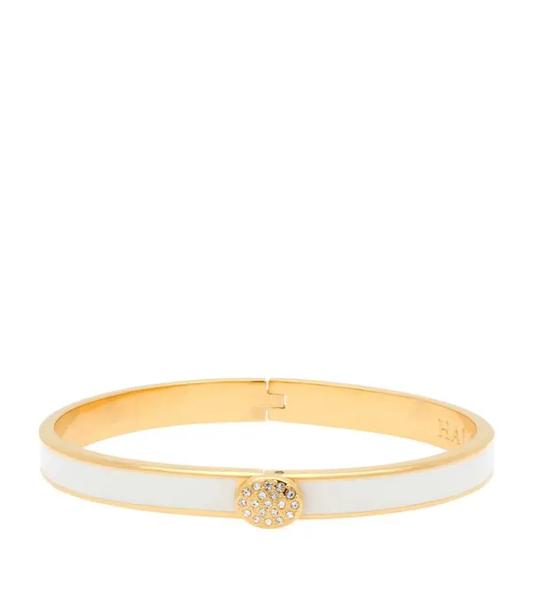 Halcyon Days Gold-plated Crystal Button Bangle - Ivory