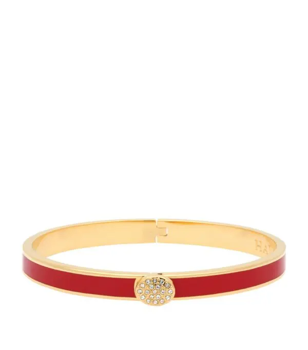 Halcyon Days Gold-plated Crystal Button Bangle - Red
