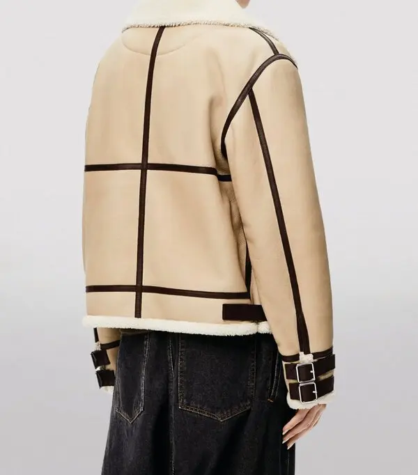 Loewe Shearling Aviator Jacket - White | Editorialist