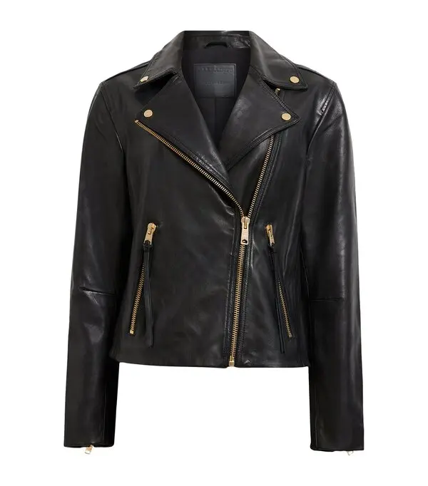 ALLSAINTS Leather Dalby Biker Jacket - Black