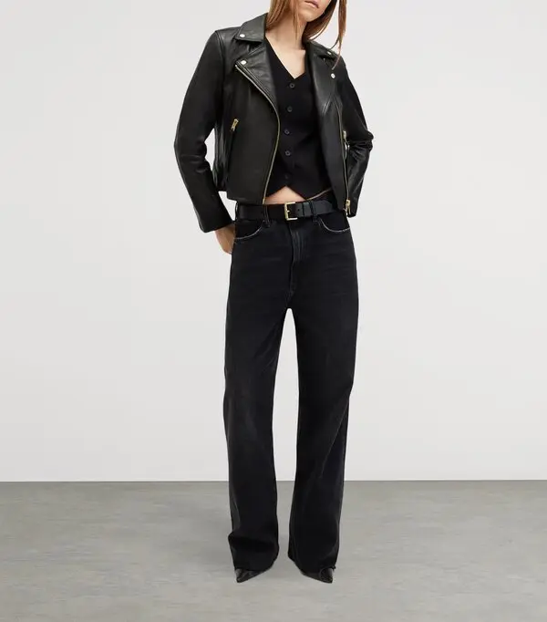 ALLSAINTS Leather Dalby Biker Jacket - Black