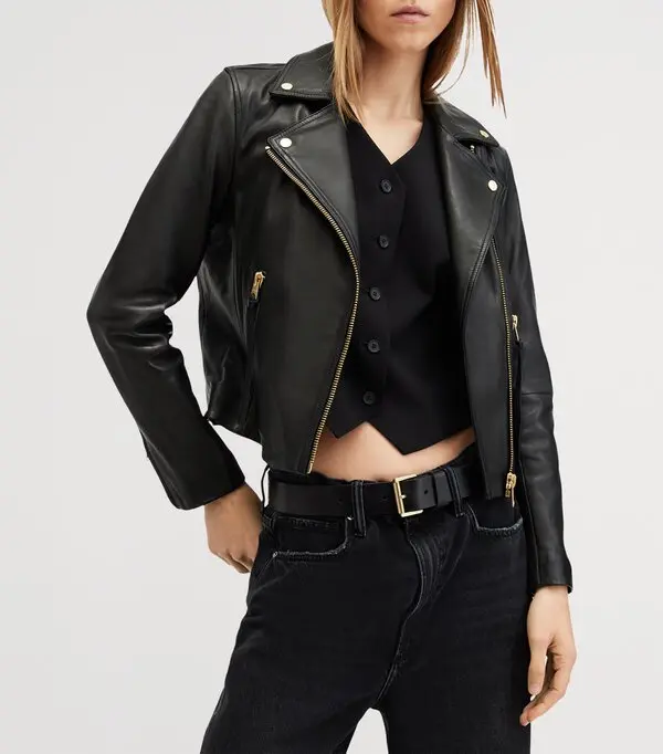 ALLSAINTS Leather Dalby Biker Jacket - Black
