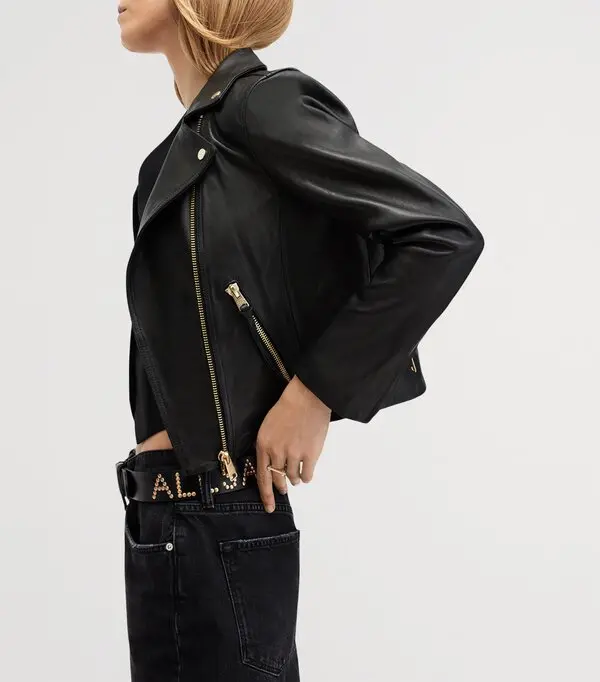 ALLSAINTS Leather Dalby Biker Jacket - Black