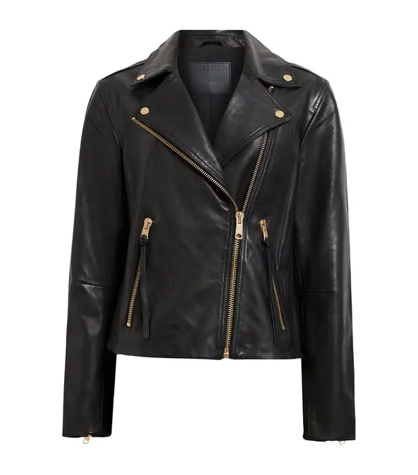 ALLSAINTS Leather Dalby Biker Jacket - Black