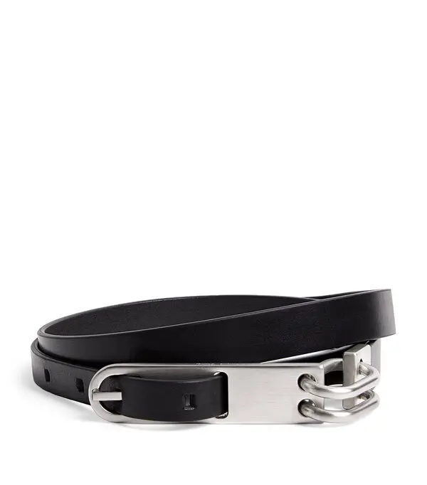 Rick Owens Leather Tongue Belt - Black | Editorialist