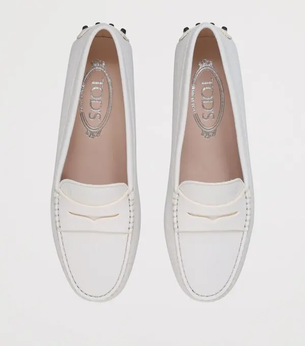 TOD'S Leather Mocassino Loafers - White