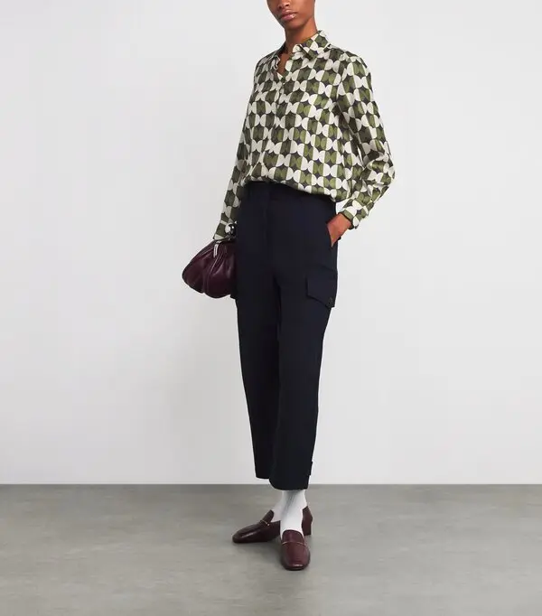 Max Mara Printed Silk Shirt - Black